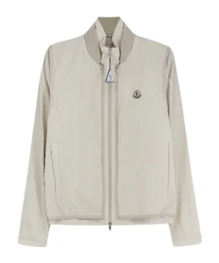 Moncler Logo Patch Detachable-sleeve Jacket - Beige