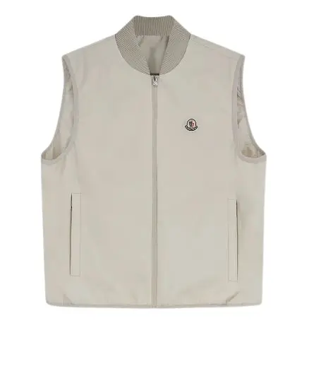 Moncler Logo Patch Detachable-sleeve Jacket - Beige