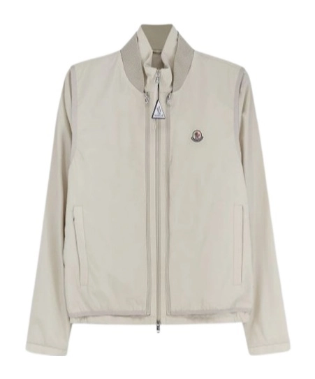 Moncler Logo Patch Detachable-sleeve Jacket - Beige