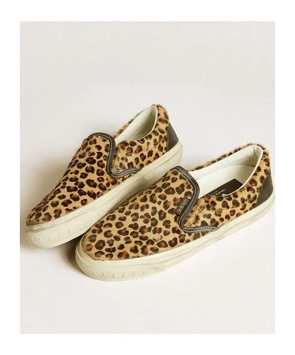 GOLDEN GOOSE Leopard Print Slip-on Sneakers