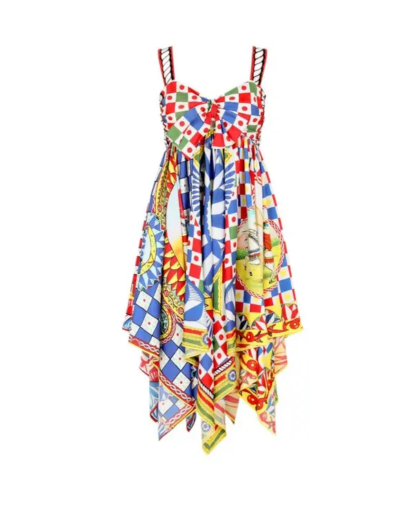 Dolce & Gabbana Carretto-print Twill Dress - Multicolor