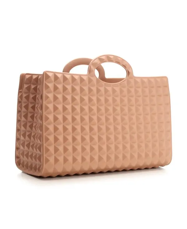 Valentino Garavani Le Troisième Studded Tote Bag - Nude