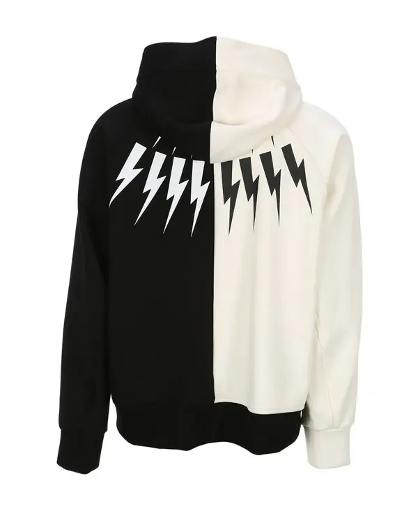 Neil Barrett Lightning Print Zip-up Hooded Jacket