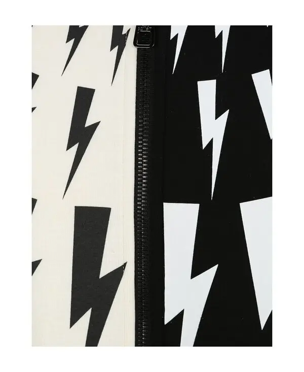 Neil Barrett Lightning Print Zip-up Hooded Jacket