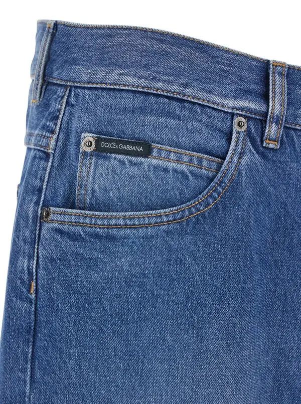 Dolce & Gabbana Slim-fit Embroidered Logo Jeans