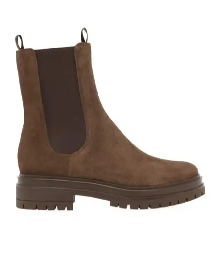 GIANVITO ROSSI Chester Round Toe Chelsea Boots - Brown