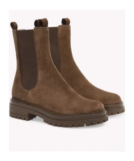 GIANVITO ROSSI Chester Round Toe Chelsea Boots - Brown