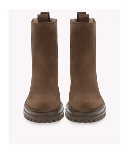 GIANVITO ROSSI Chester Round Toe Chelsea Boots - Brown