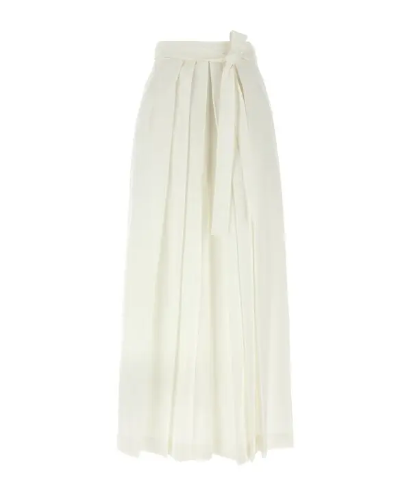 Fabiana Filippi Pleated Tie-waist Trousers - White