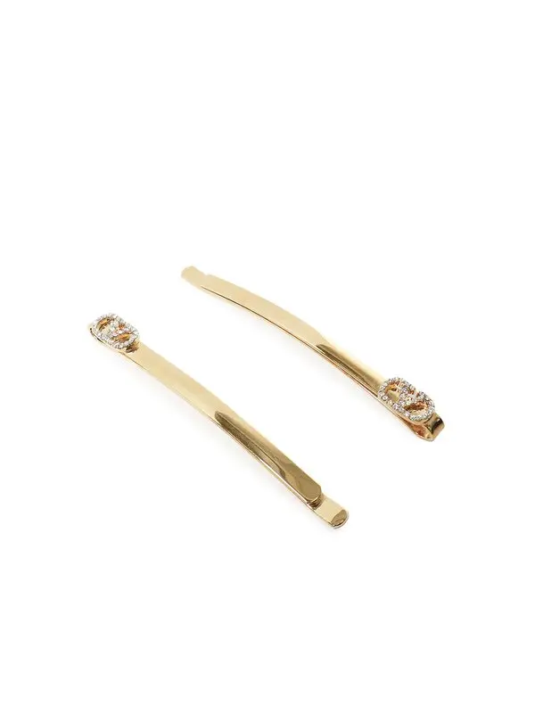 Valentino Garavani Vlogo Signature Embellished Hair Clips