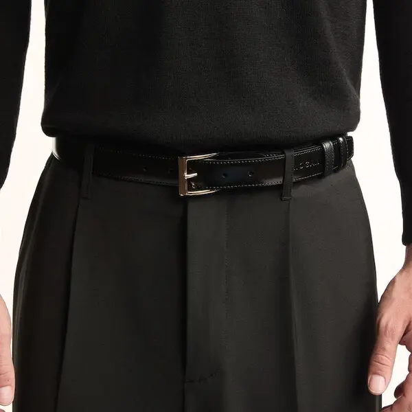 Hogan Square Buckle Belt - Black