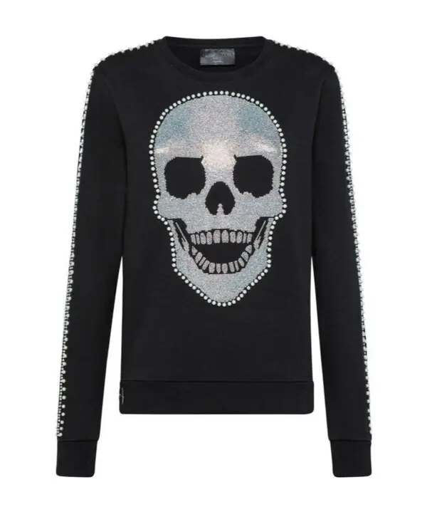 Philipp Plein Embellished Skull Sweatshirt - Black