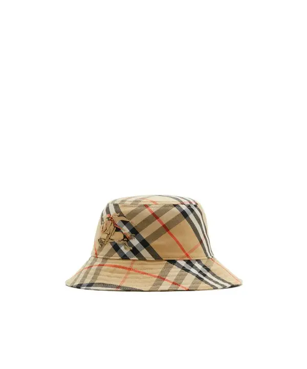 Burberry Checked Pattern Bucket Hat - Nude