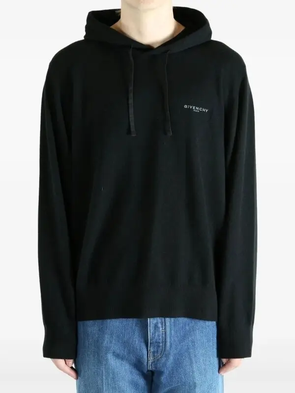 Givenchy Paris Signature Embroidered Drawstring Hoodie