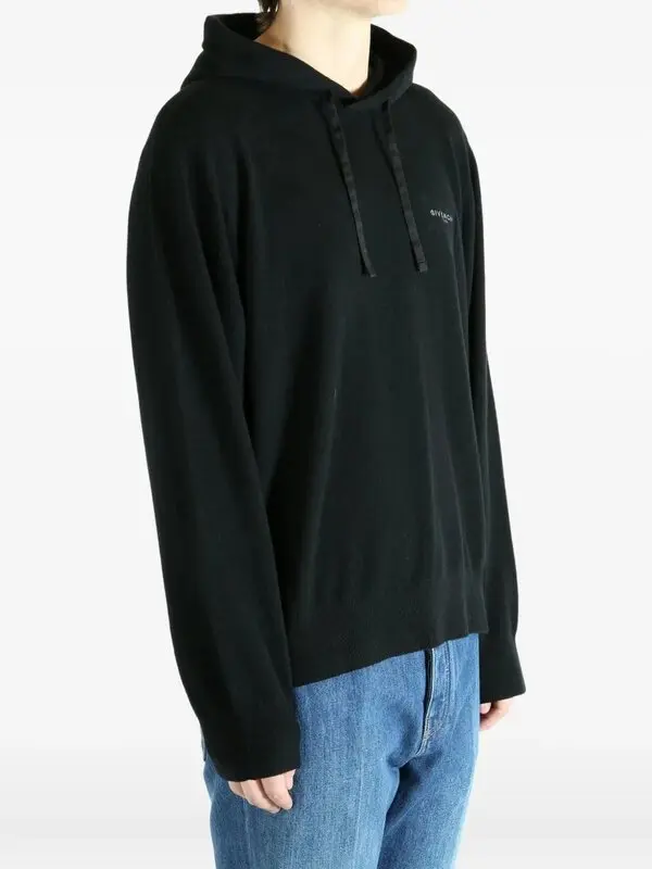 Givenchy Paris Signature Embroidered Drawstring Hoodie