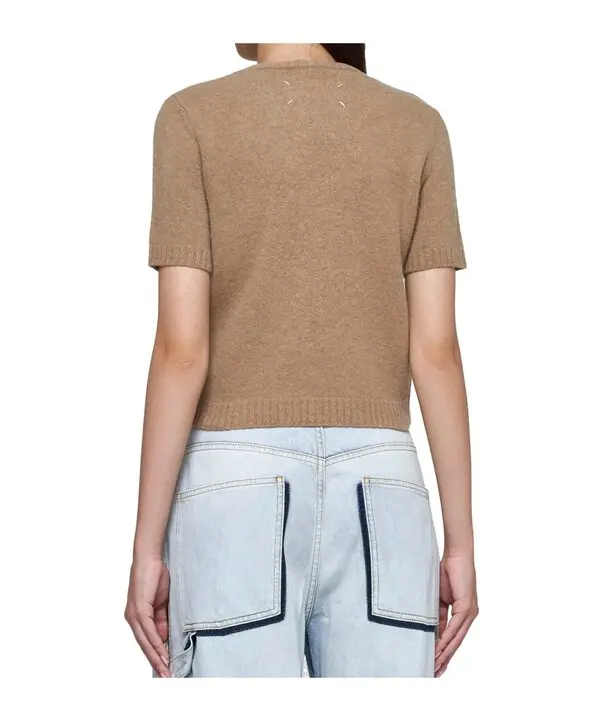 MAISON MARGIELA Crewneck Knitted Top - Brown