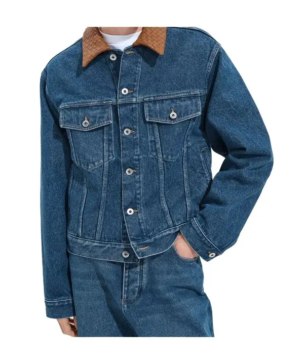 Bottega Veneta Contrast Collar Denim Jacket