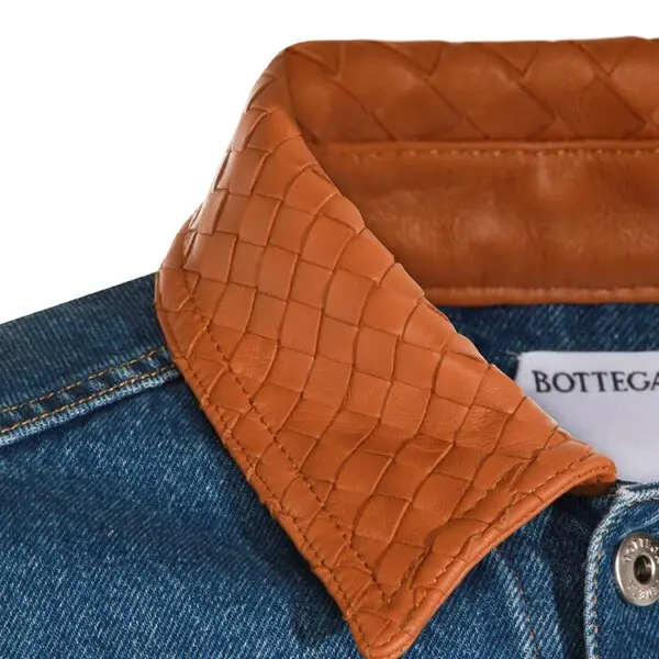 Bottega Veneta Contrast Collar Denim Jacket