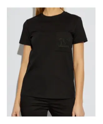 Max Mara Papaia Embroidered Logo Crewneck T-shirt - Black