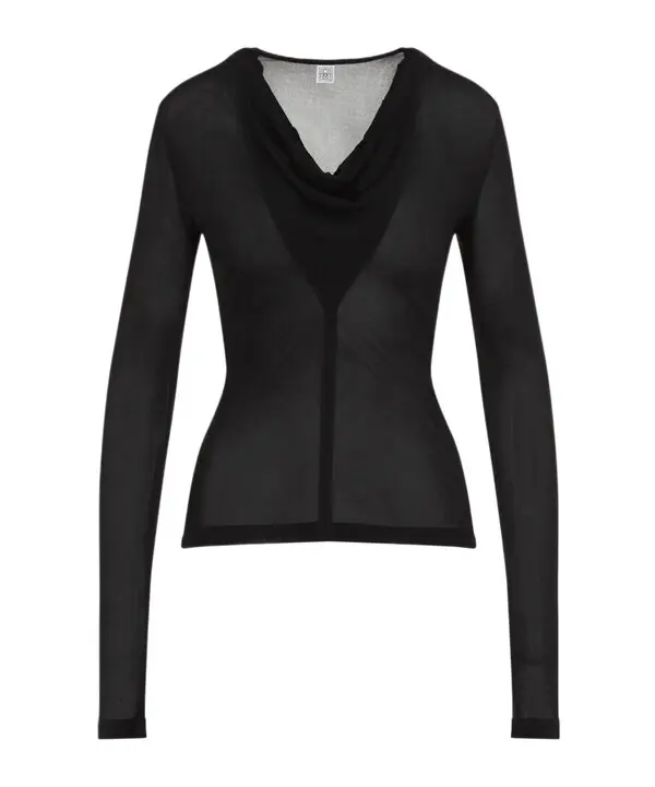 TOTEME Draped V-neck Long Sleeve Top