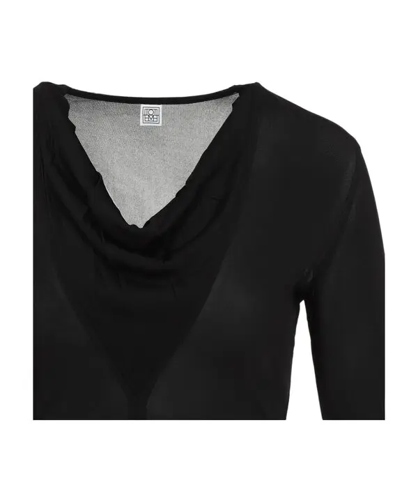 TOTEME Draped V-neck Long Sleeve Top