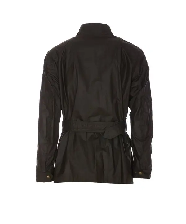 Belstaff Trialmaster Belted Waxed Jacket - Black