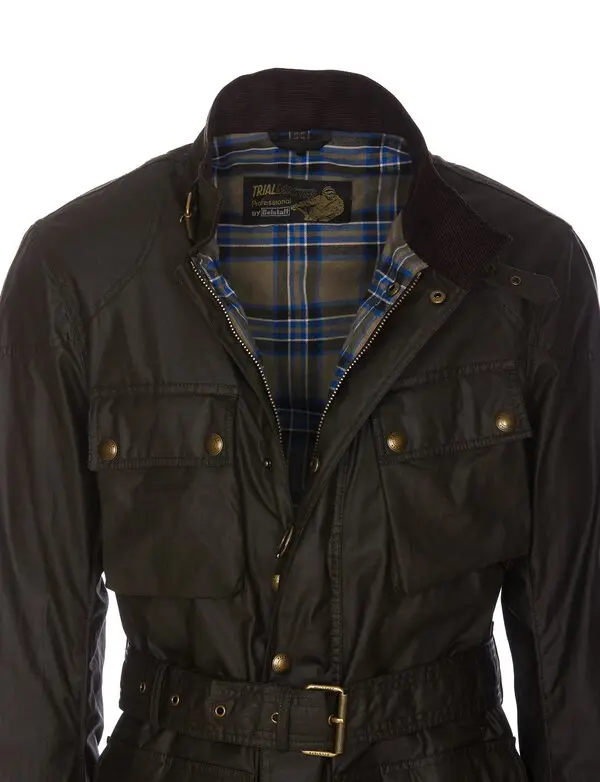 Belstaff Trialmaster Belted Waxed Jacket - Black
