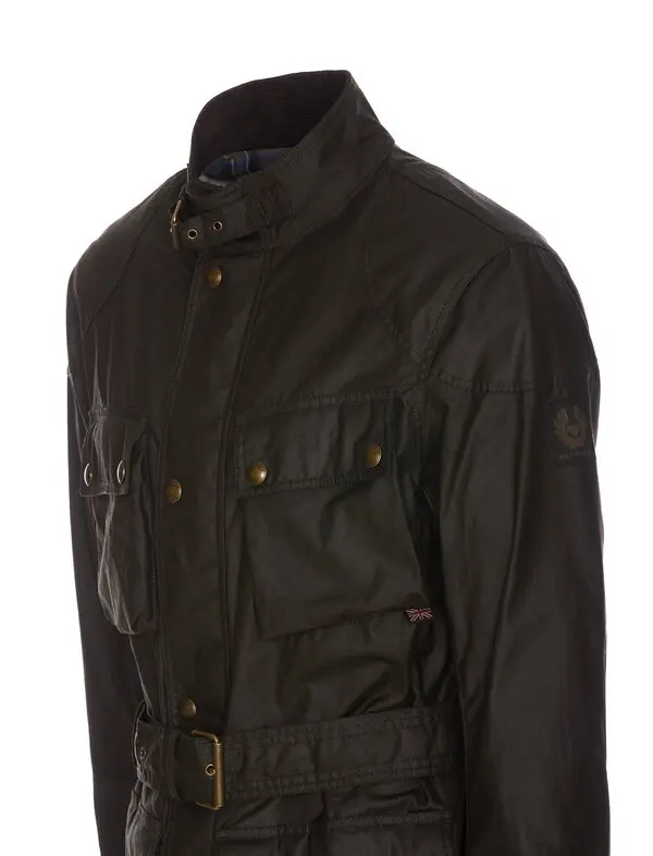 Belstaff Trialmaster Belted Waxed Jacket - Black