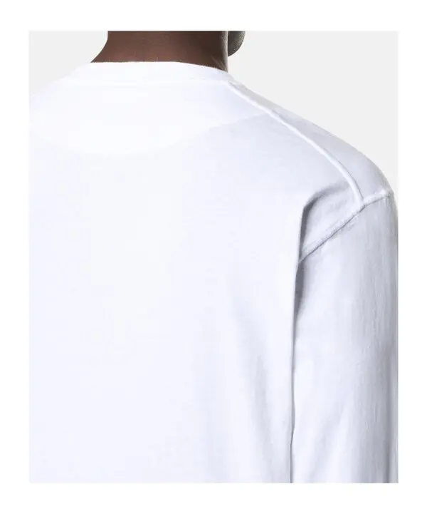 Stone Island Slim-fit Long-sleeve T-shirt With Compass Patch - White