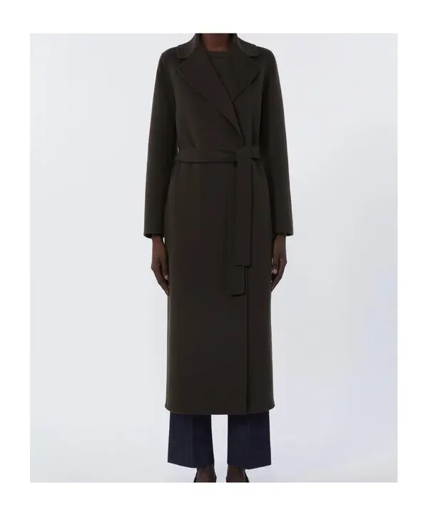 Max Mara Notched Lapel Belted Coat - Black
