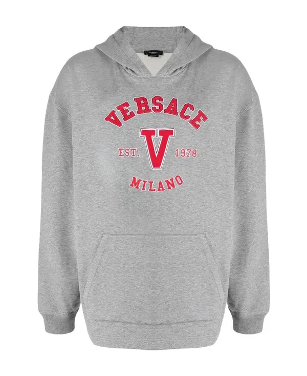 Versace Logo Detailed Long Sleeve Hoodie