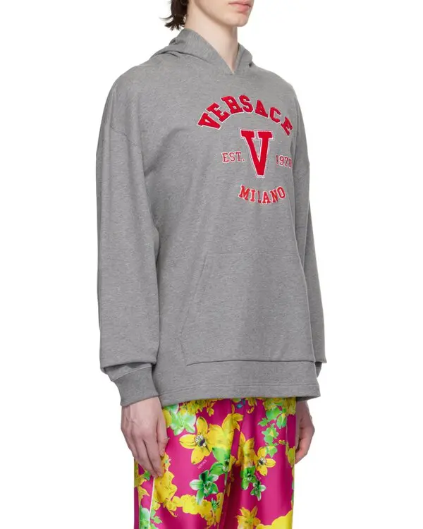 Versace Logo Detailed Long Sleeve Hoodie