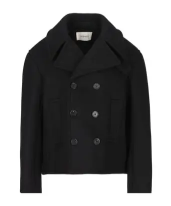 Saint Laurent Double-breasted Cropped Coat - Black