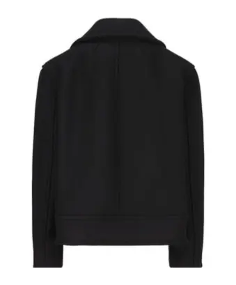 Saint Laurent Double-breasted Cropped Coat - Black