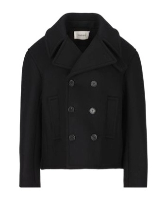 Saint Laurent Double-breasted Cropped Coat - Black