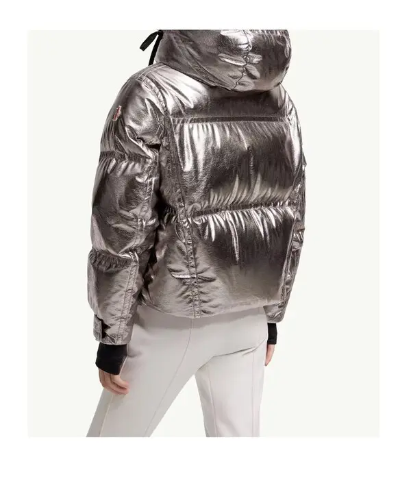 Moncler Metallic Hooded Down Ski Jacket
