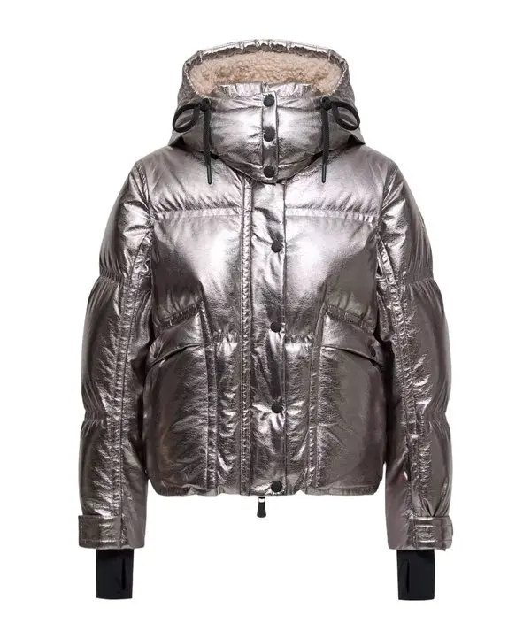 Moncler Hooded Quilted Down Jacket - Silver