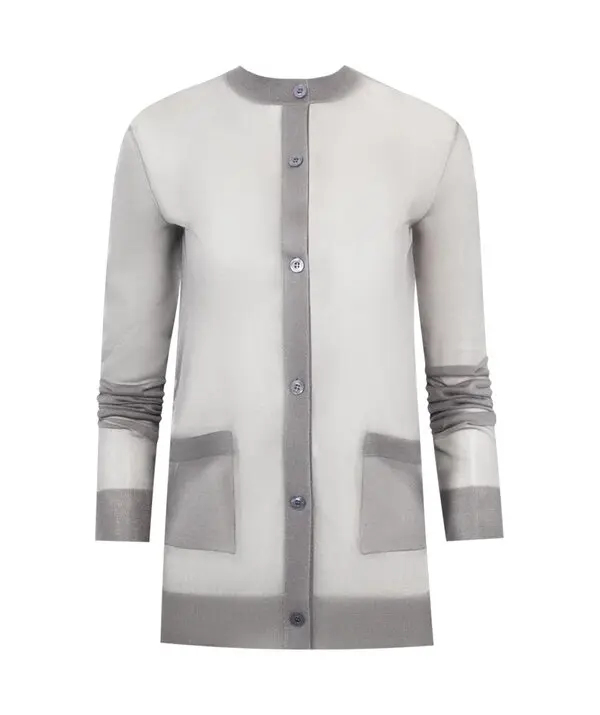 Saint Laurent Two-tone Cardigan With Logo Detail