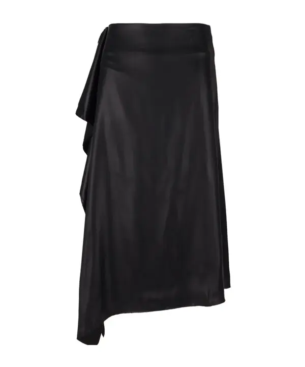 NICCOLO PASQUALETTI Asymmetrical Draped Satin Skirt