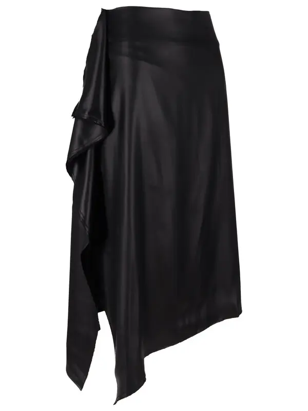NICCOLO PASQUALETTI Asymmetrical Draped Satin Skirt
