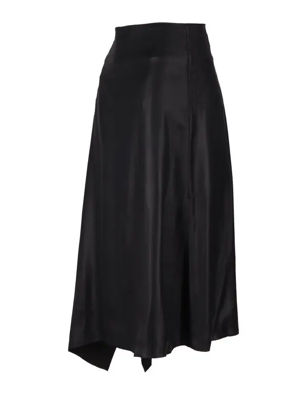 NICCOLO PASQUALETTI Asymmetrical Draped Satin Skirt