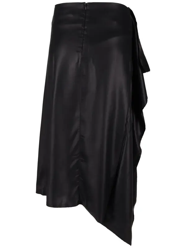 NICCOLO PASQUALETTI Asymmetrical Draped Satin Skirt