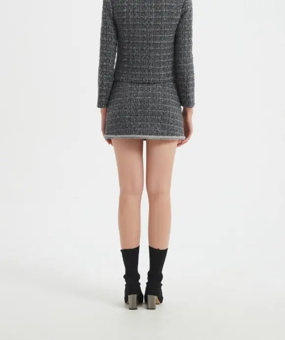 Marissa Chiara A-line Woolen Skirt With Contrast Trim