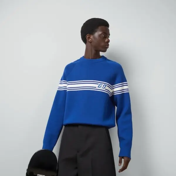 Gucci Square Gg-patch Wool Jumper