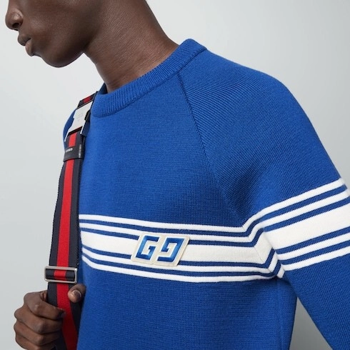 Gucci Square Gg-patch Wool Jumper