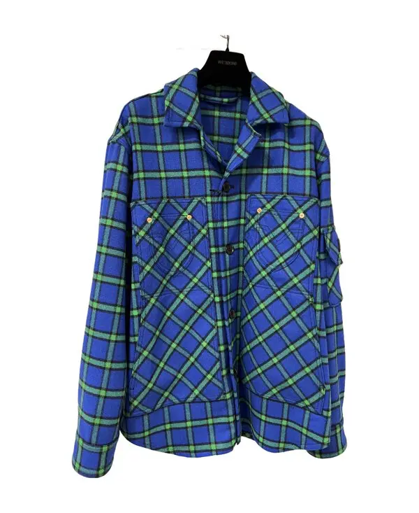 Versace Checked Lapel Casual Jacket