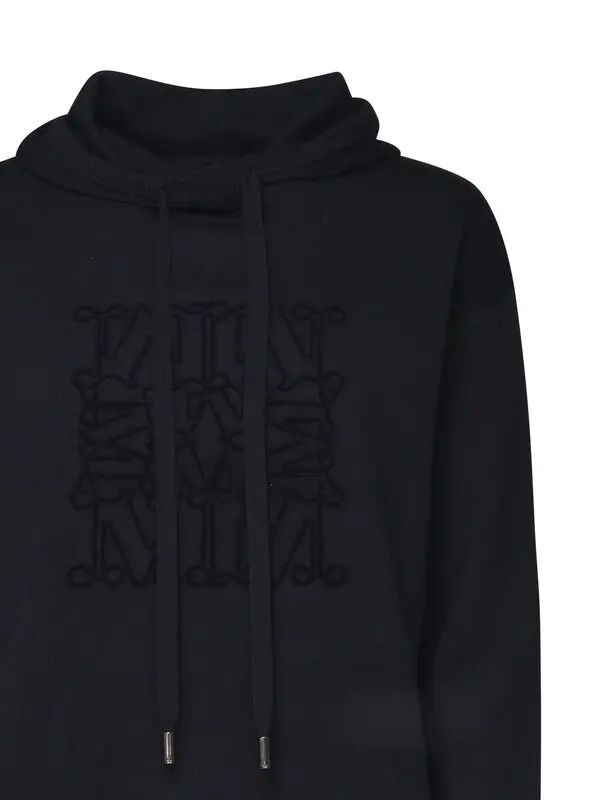 Max Mara Pamir Drawstring Long-sleeved Hoodie - Black