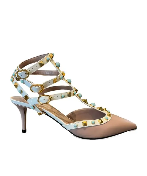 Valentino Garavani Pointed Toe Embellished High-heeled Sandals
