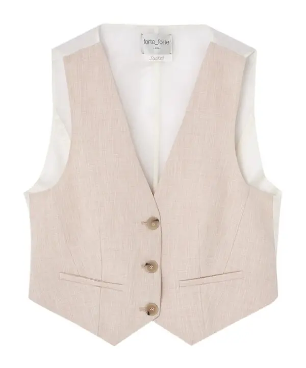 FORTE_FORTE Single Breasted Vest - Nude