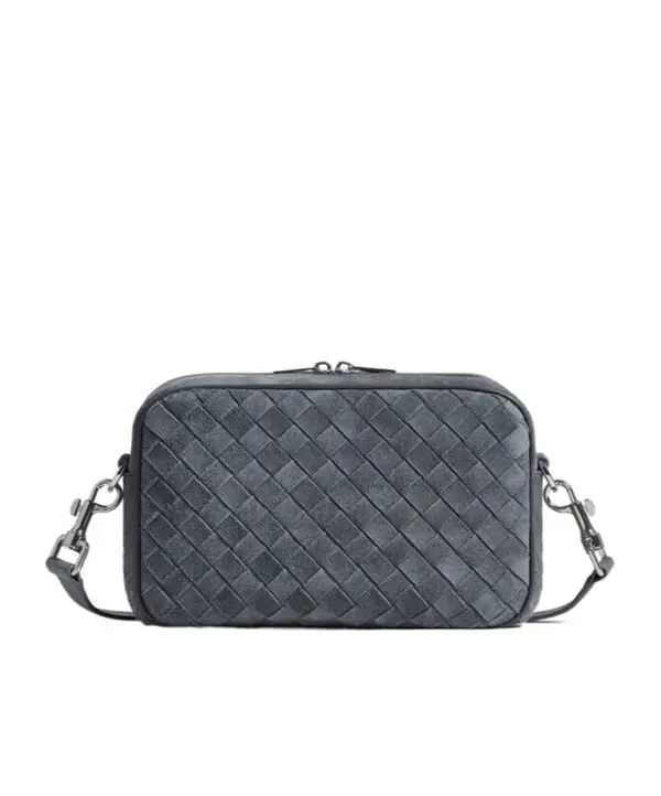 Bottega Veneta Small Intrecciato Camera Bag - Cloudy Indigo/gravel